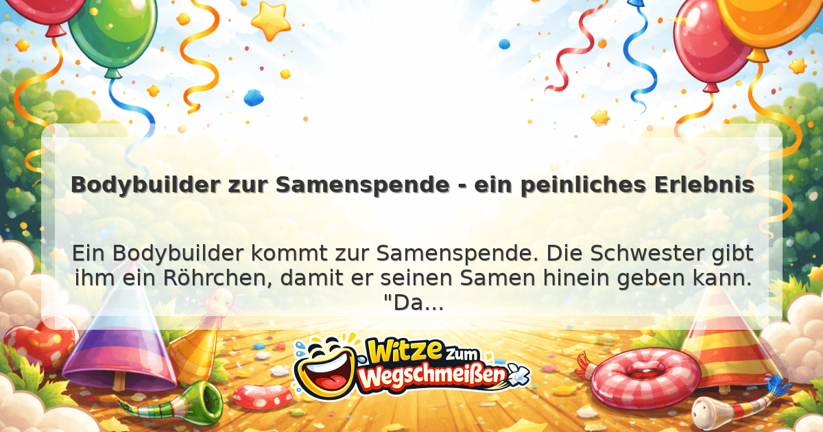 Ein Bodybuilder Kommt Zur Samenspende